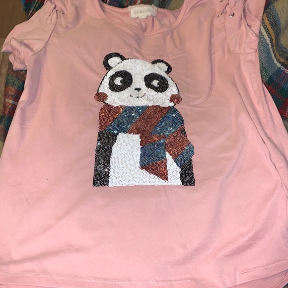 btween | Shirts & Tops | Btween Girls Sequin Smiling Panda Bear | Poshmark